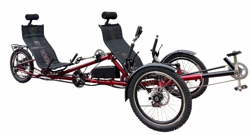 adult tadpole folding electric tandem recumbent trike bike | eBay