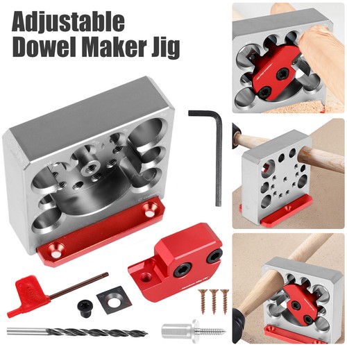 6x Dowel Maker Jig Kit Metric 8mm to 20mm Adjustable Dowel Maker Cutter ...