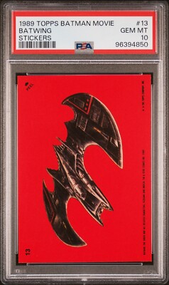 1989 Topps Batman Stickers #13 Batwing PSA 10 Gem Mint Michael Keaton ...