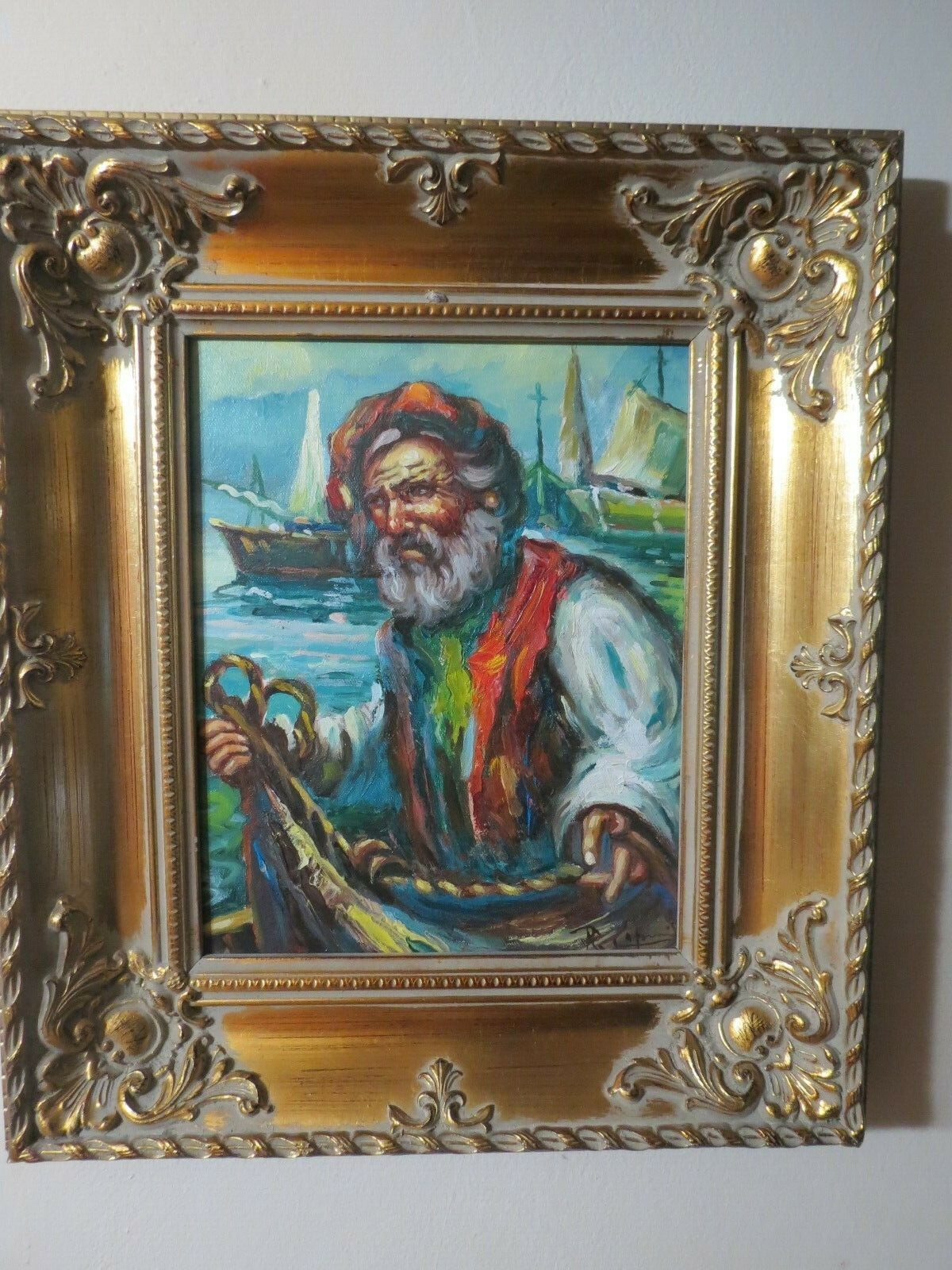 Rare Oil on Canvas Painting of Man by Remo Capone 20th Century | eBay