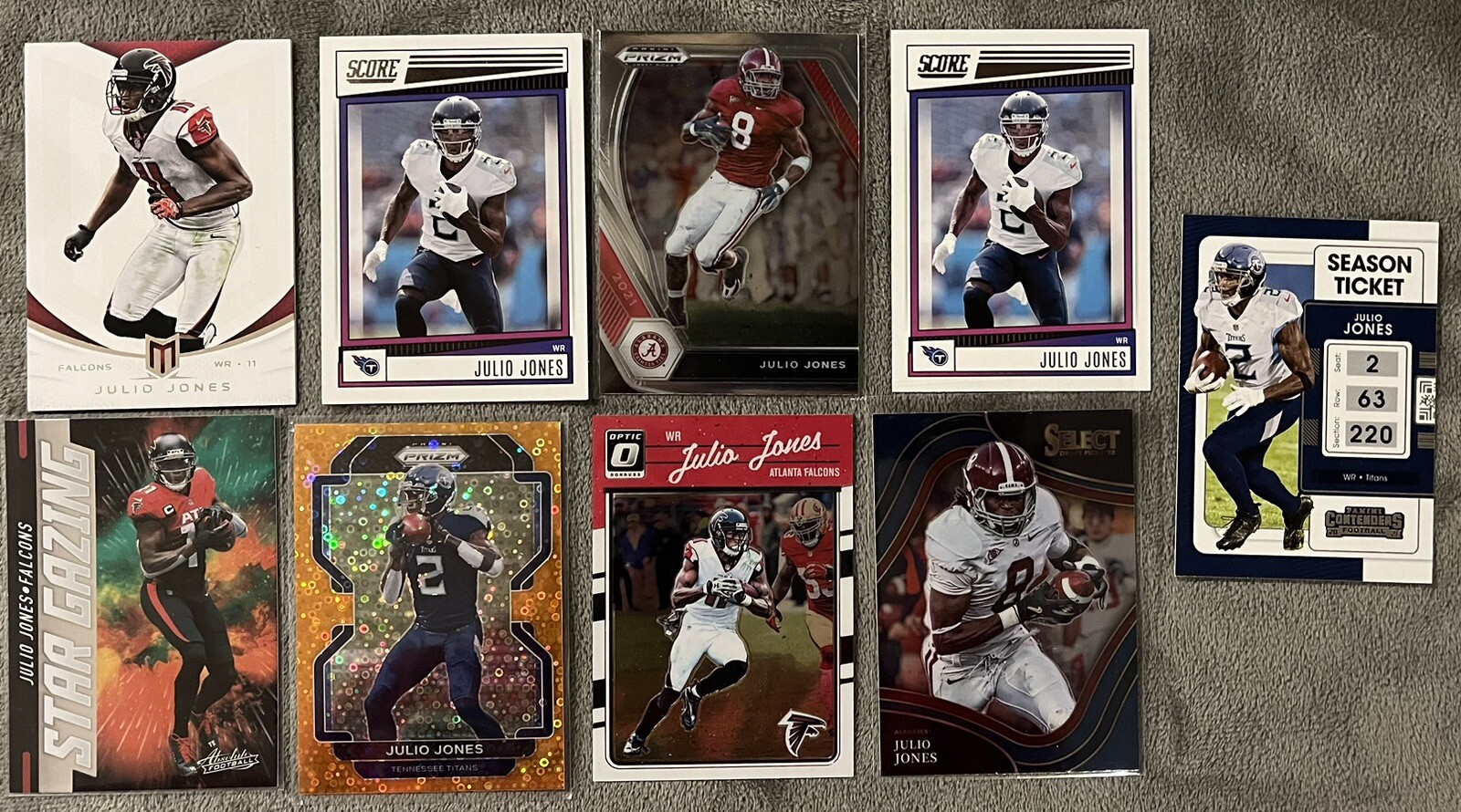 Julio Jones Football Card Lot (9) Inserts Falcons Titans | eBay