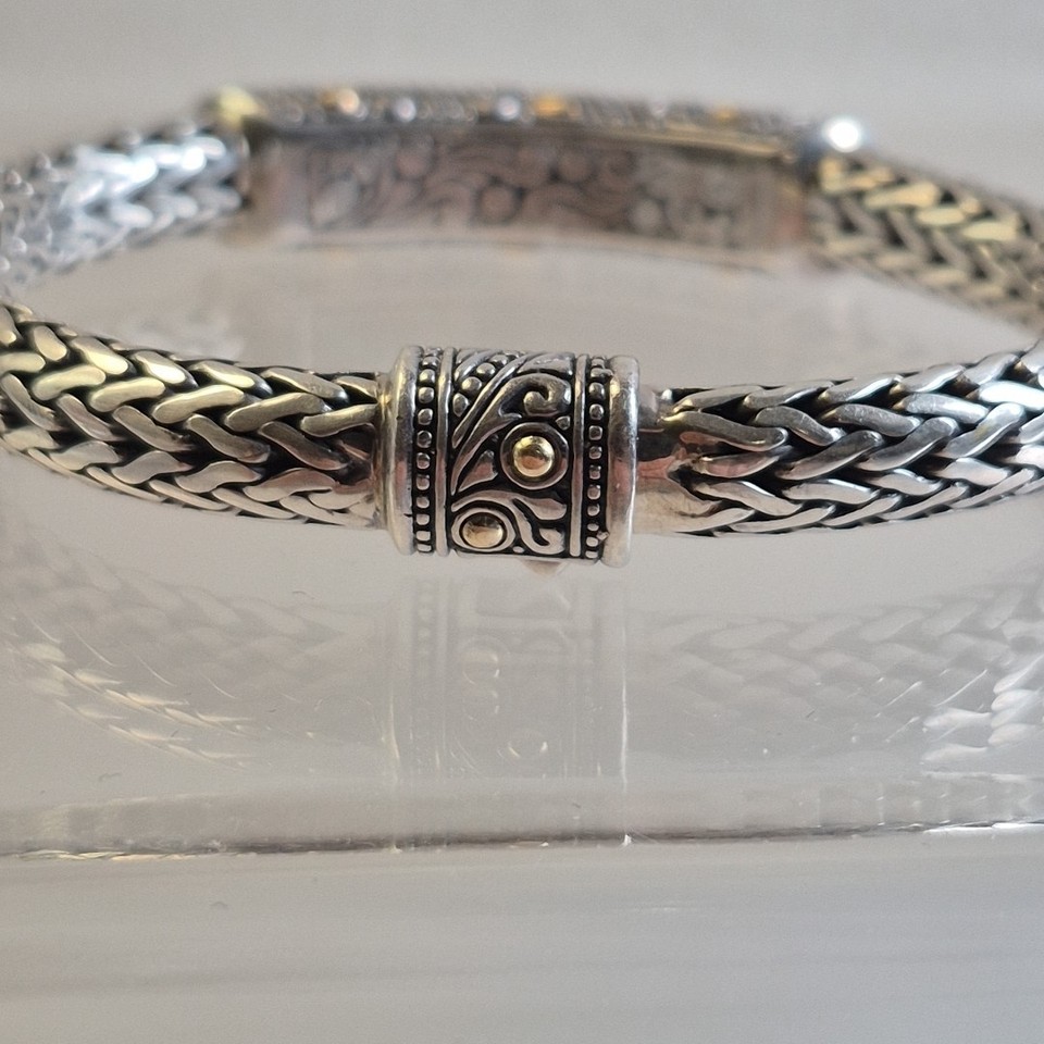 Modern Samuel B Benham Sterling Silver 925 & 18K YG Wheat Bracelet 7 ...