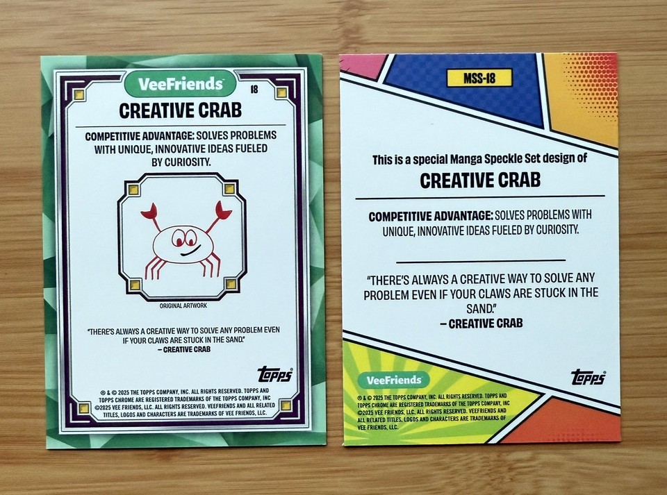Vee Friends Topps Chrome CREATIVE CRAB Shimmer /250 & Manga | eBay