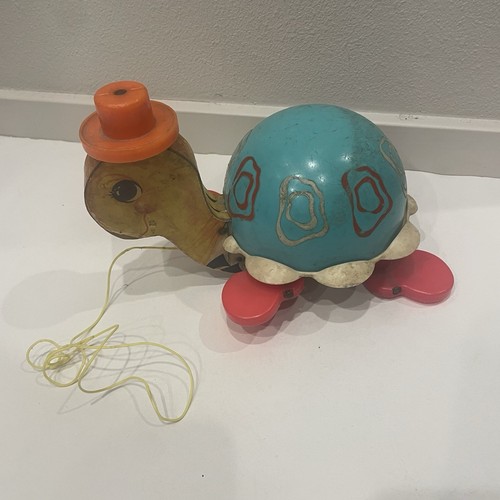 VTG Fisher-Price Tip Toe Turtle 773 Pull Toy Bell 60s Mid Century ...