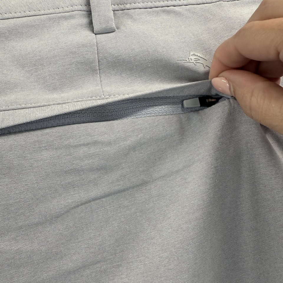 Tommy Bahama Pants Mens 54x32 Light Gray Stretch Flat Front Chino Zip ...