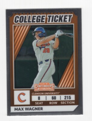 2022 PANINI ELITE EXTRA EDITION COLLEGE TICKET MAX WAGNER ORIOLES #CTO ...