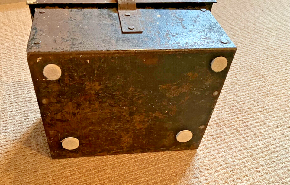 Antique Metal Strong Box LOOKS GREAT! | eBay