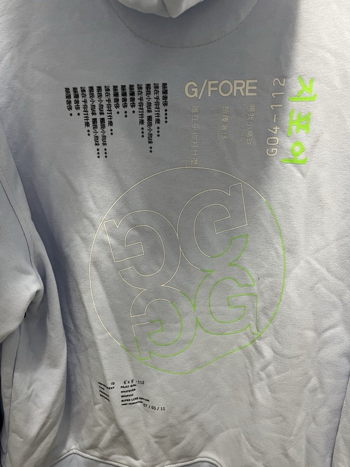 NWOT G/Fore G4 Worldwide Terry Golf Hoodie Pullover Sweatshirt Sky Blue ...