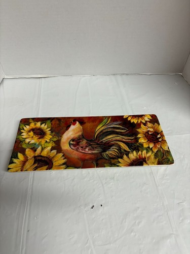 Certified International Susan Winget Trinket Tray Sunflowers & Rooster ...