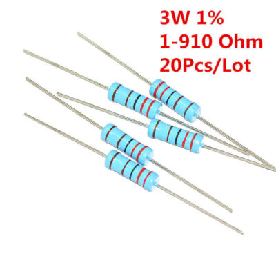20Pcs 3W 3 Watt Metal Film Resistor ±1% 56 120 150 180 430 470 680 1 ...