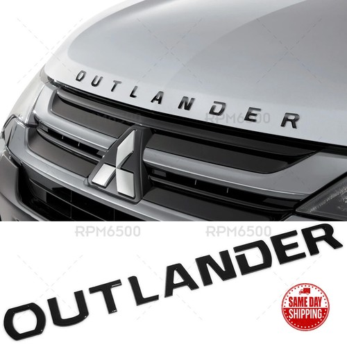 For Mitsubishi Outlander Hood Letter Logo Badge Nameplate Emblem Sport ...