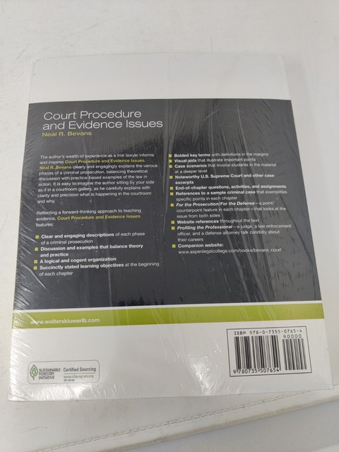 Aspen College Ser.: Court Procedure and Evidence Issues by Neal R ...