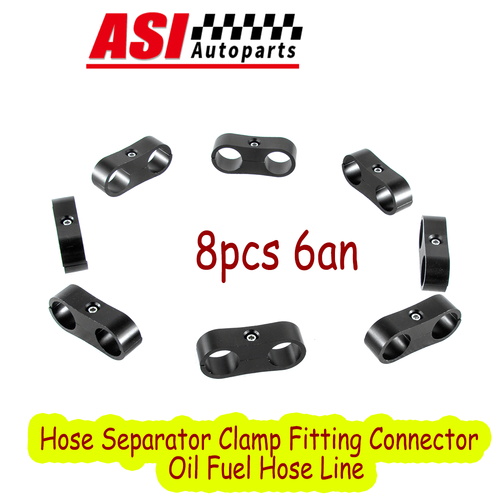 6AN 8Pcs Hose Separator Clamp Fitting Connector 6AN Oil Fuel Hose Line ...