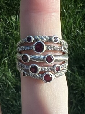 Vintage Judith Ripka Amethysts Sterling Silver 925 Snake Wrap Ring SZ 9 ...