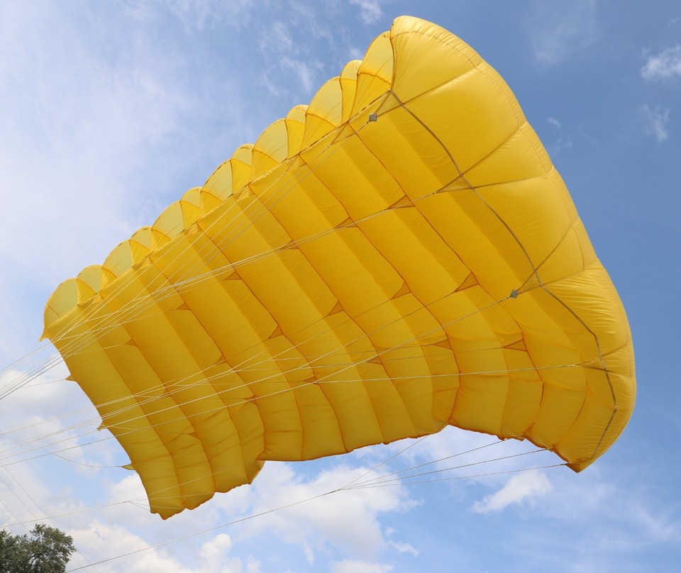 Sharpchuter 244 skydiving parachute reserve canopy - YELLOW 7 cell ...
