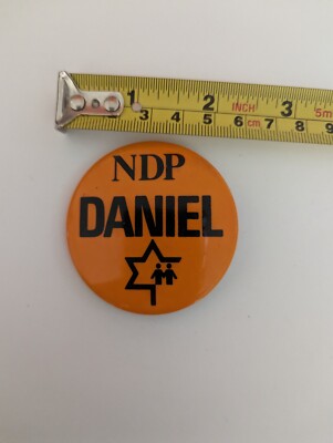 Vintage Button Pin Pinback Election Pin NDP Daniel New Democrat Party ...