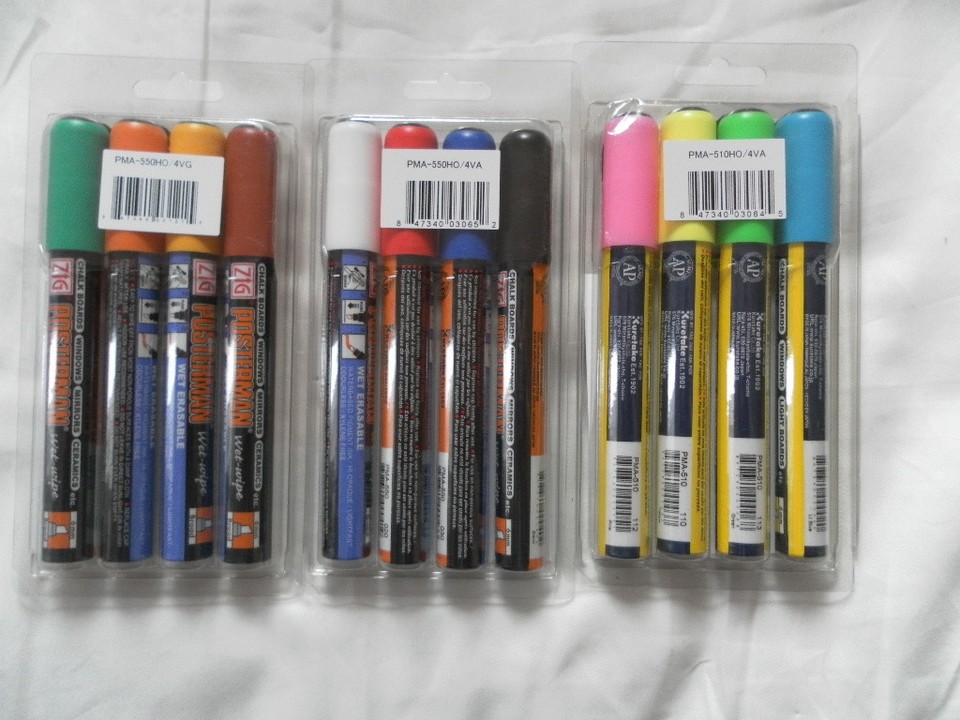 NEW AUTH CHALK MARKER POSTERMAN WET WIPE BROAD 6 MM SET 3 OF 3 BOX | eBay