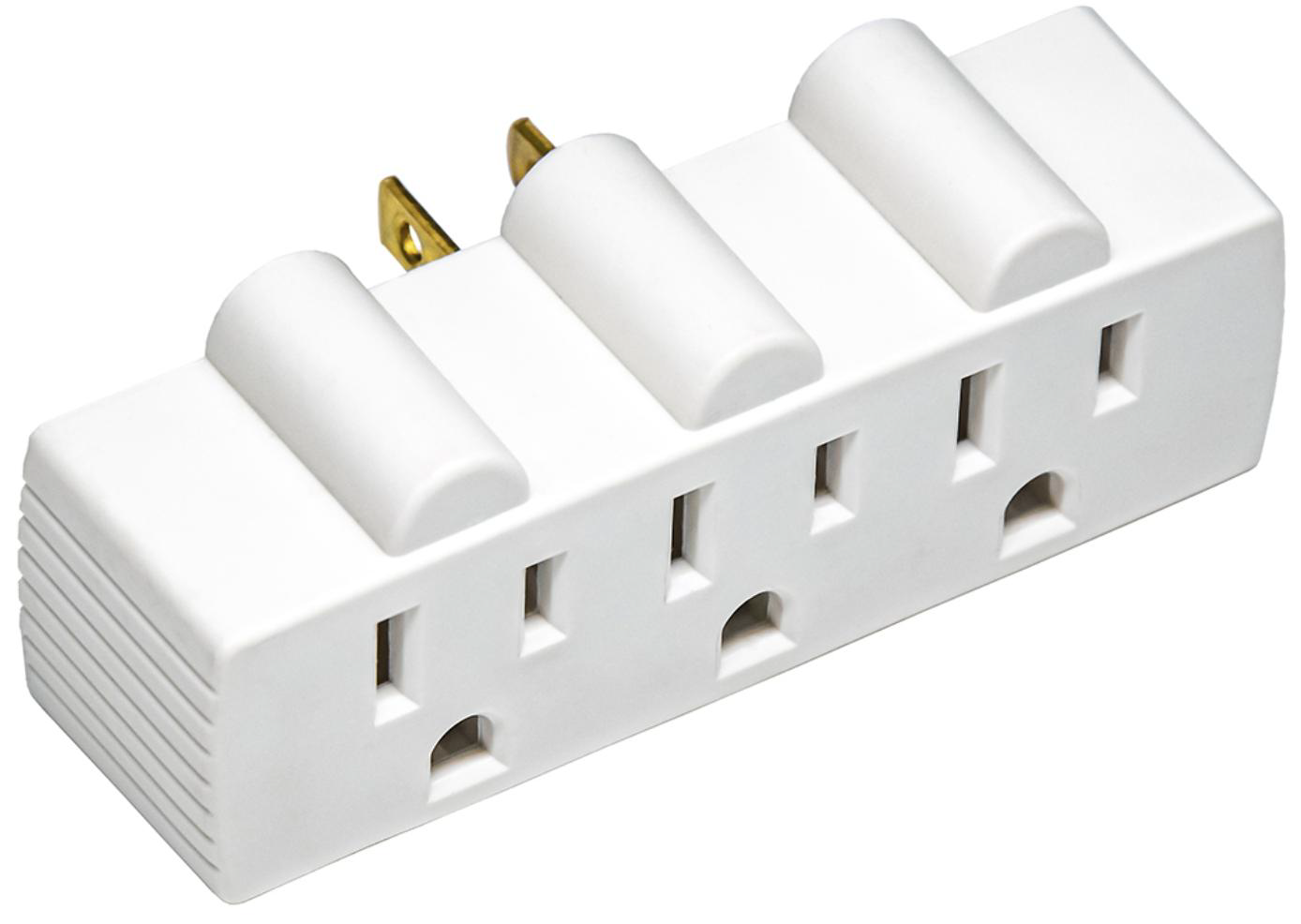 (25) 3-Outlet 3-Way 3-Prong Triple Tap Plug Adapter Grounded AC Power ...