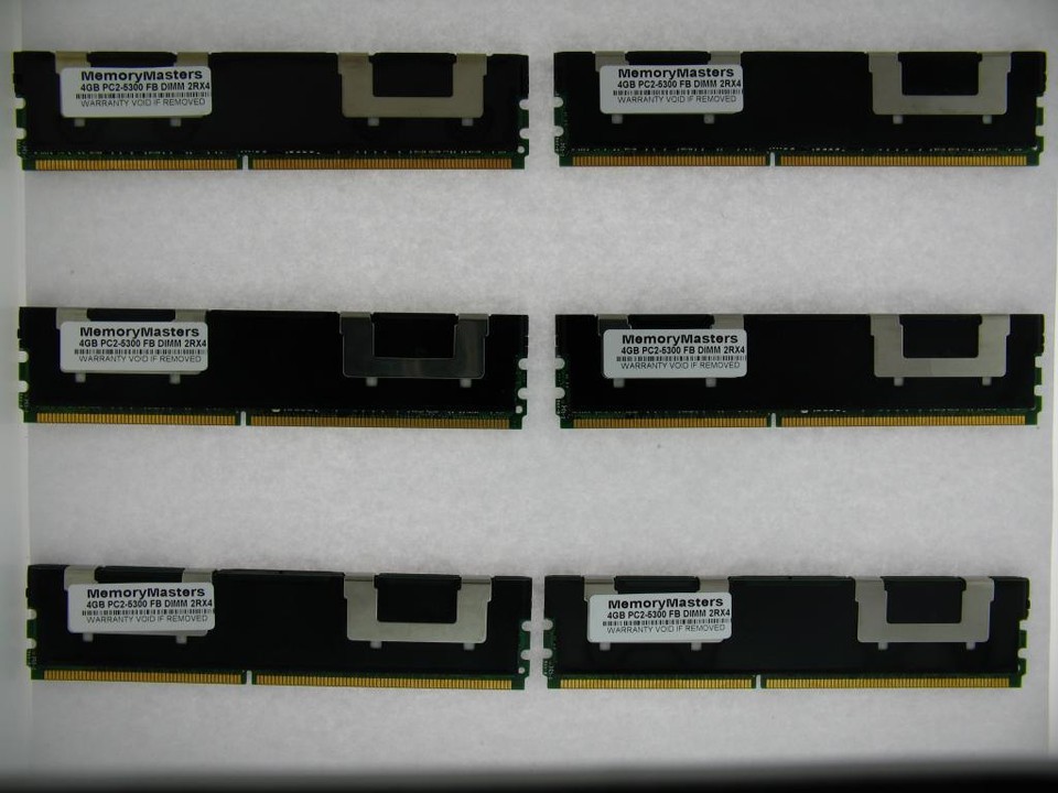 24GB 6x4GB MEMORY PC2-5300 ECC FULLY BUFFERED Dell PowerEdge 2900 ...