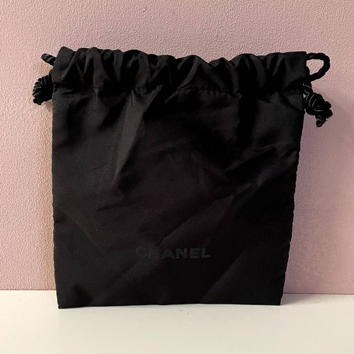 CHANEL Black Mini Draw String Sample Pouch EUC | eBay