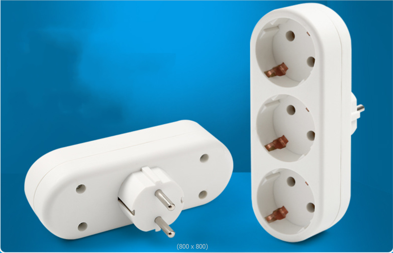 Mehrfachstecker 2 Fach Adapterstecker mit Schalter Schuko Stecker ...