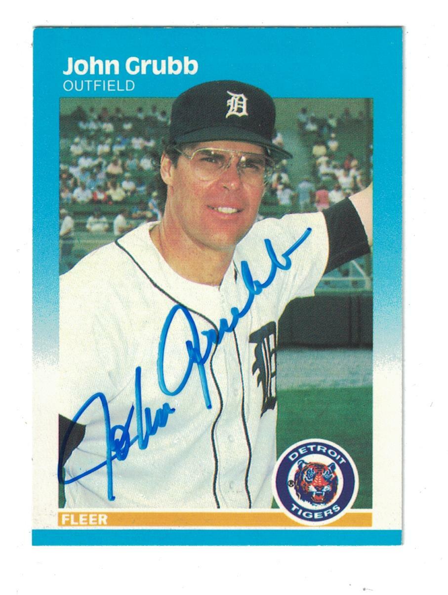 John Grubb AUTOGRAPH 1987 FLEER GLOSSY BASEBALL CARD SIGNED Detroit ...