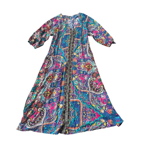 Johnny Was California Hannah Long Dress Multicolor Paisley Maxi Boho ...
