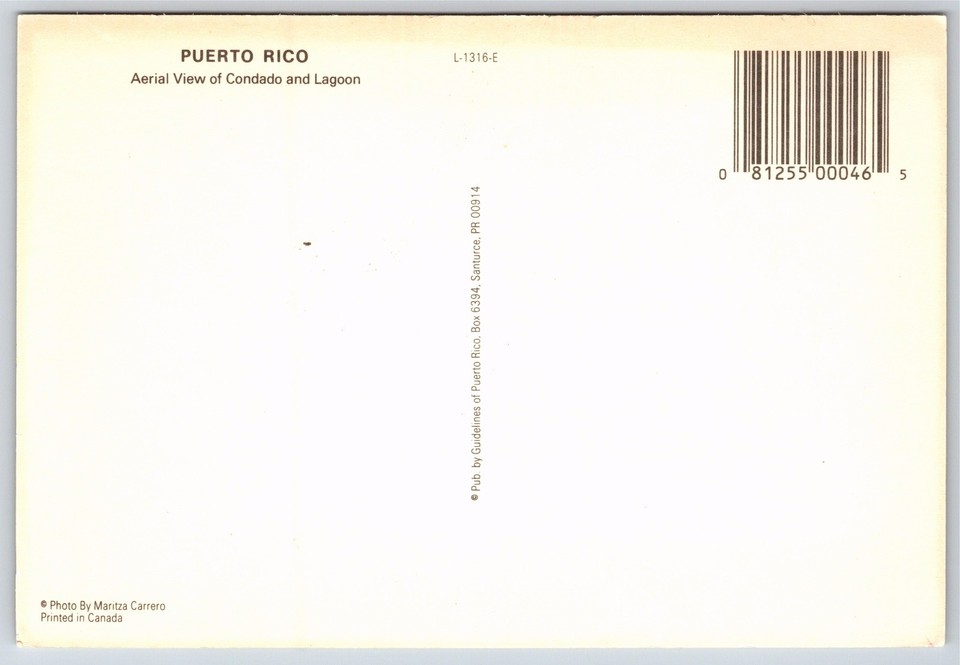 Aerial view of Condado and Lagoon in Puerto Rico Continental Postcard ...