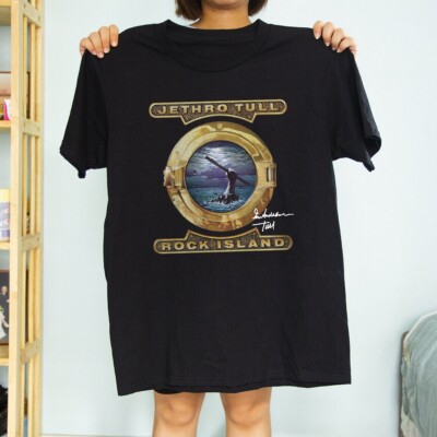 Vtg Jethro Tull Rock Island Cotton Black Tee Shirt All Size Unisex ...