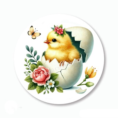 EASTER EGG CHICK PARTY FAVORS SCRAPBOOK STICKERS ENVELOPE SEALS LABELS ...