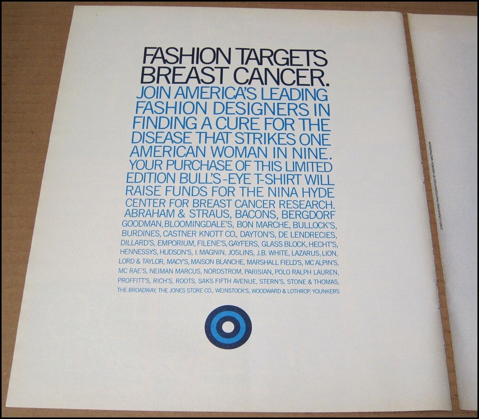 1994 Cindy Crawford Fashion Targets Breast Cancer 2-Page Print Ad ...