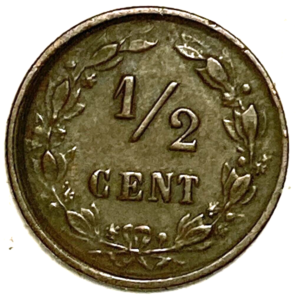 Antique Collectable 1894 Netherlands Half Cent Bronze EXF? | eBay