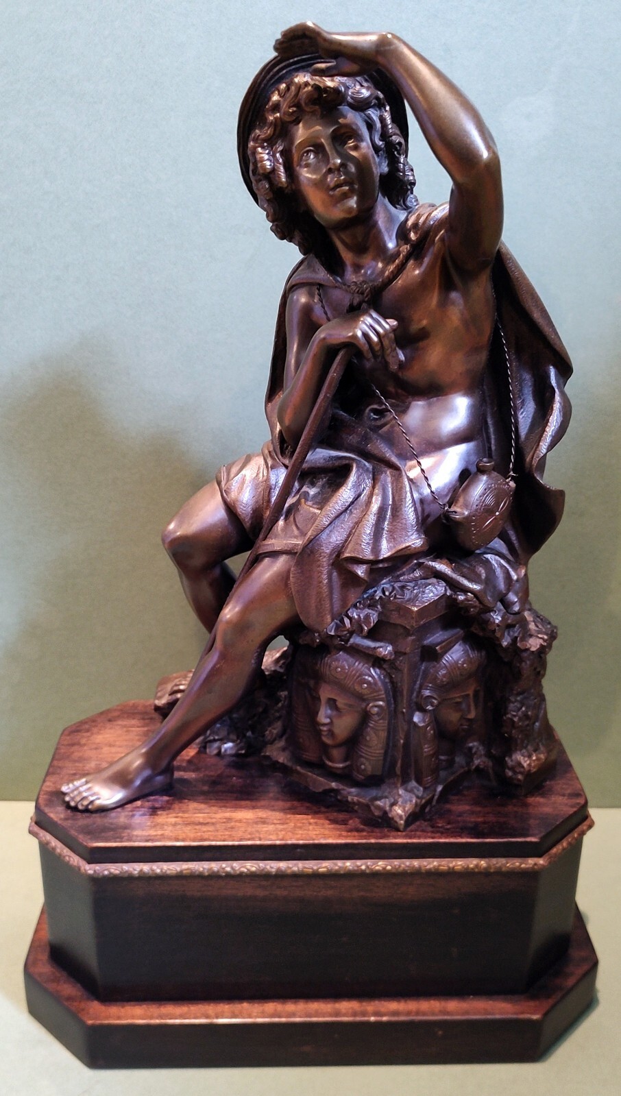 Large Fine Bronze Antique Impressive Neo Classical Sculpture Pilgrim ...