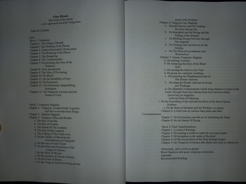 Liber Hirudo: The Book of the Leech Oizus Occult Vampirism Satanism ...