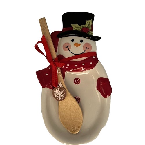 Snowman Ceramic Spoon Rest Winter Decor | eBay
