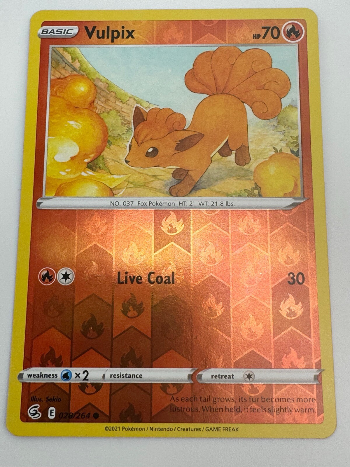 Pokemon TCG Card Fusion Strike Vulpix 028/264 Reverse Holo | eBay