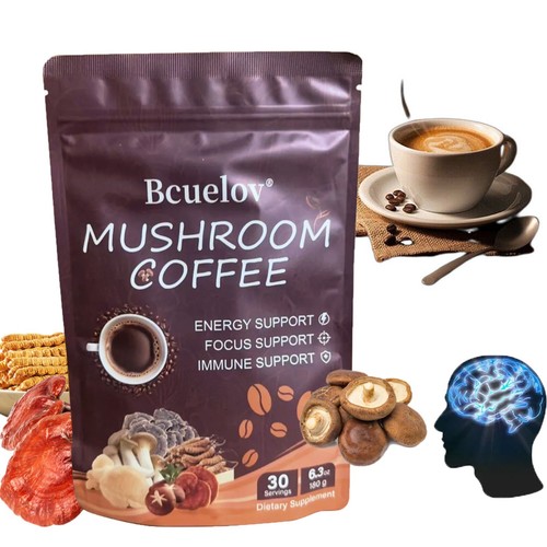 New Mushroom Coffee Organic Coffee 30 Servings, Energy Focus Immune ...