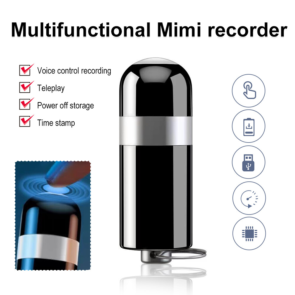 Mini KeyChain Audio Recorder Voice Activated MP3 Player Listening ...