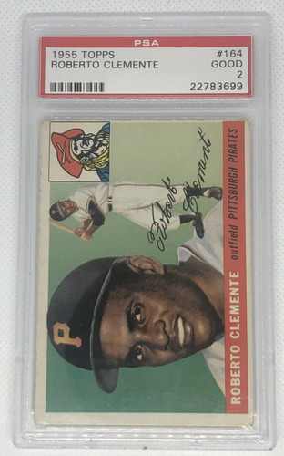 1955 Topps #164 Roberto Clemente Pirates Rookie Card PSA 2 GOOD+FREE ...