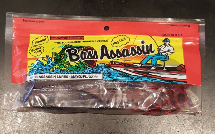 Bass Assassin - 7 1/2" Worm Plum 15PK | eBay