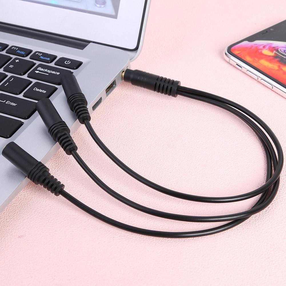 3.5mm 4-Pole Plug to 3 Way Stereo Audio Headphone Splitter Adapter ...