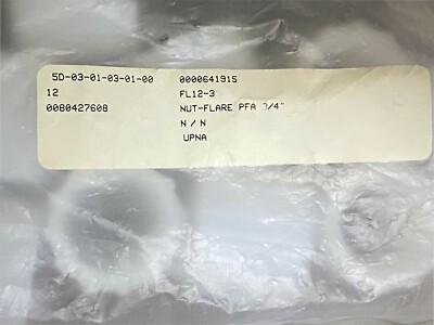 Entegris FL12-3, Flaretek® Nut, Standard, 3/4" Flaretek nut bag of 12 ...