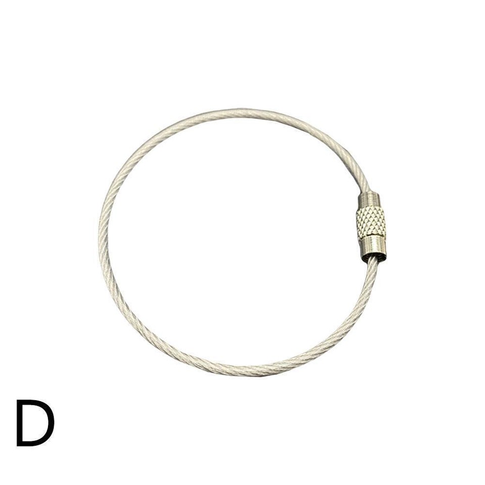 Heavy Duty Keyring Screw Locking Wire Key Keychain ~ Cable Steel ...