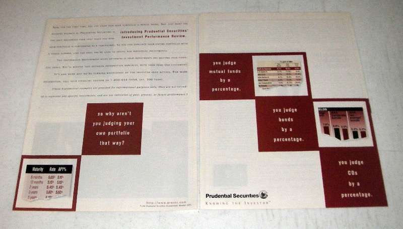 1996 Prudential Securities Ad - Investment Review | eBay
