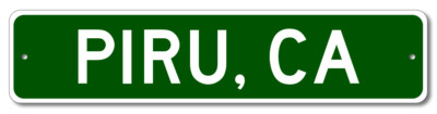 Piru, California Metal Wall Decor City Limit Sign - Aluminum | eBay