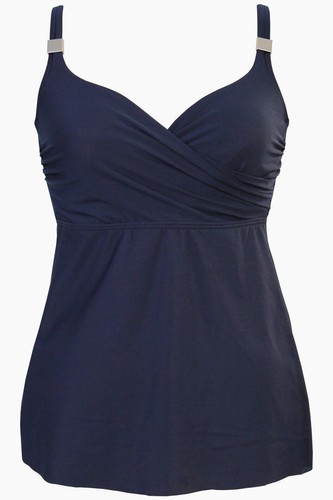 MIRACLESUIT Midnight Surplice Underwire Tankini Swim Top, US 38DD, UK ...
