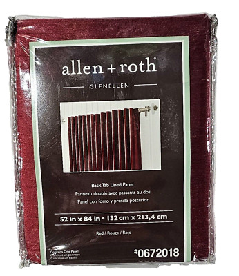 Allen Roth Glenellen Back Tab Lined One Panel 52x84in 0672018 Red | eBay