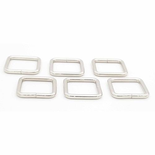 Square Metal Loops Wire Nickle 20mm 25mm 32mm 38mm Rings Bag Belt ...