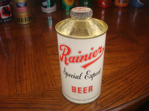 RAINIER BEER SPECIAL EXPORT CONE TOP BEER CAN NO ALCOHOL STATEMENT WITH ...