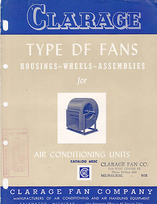 VINTAGE AD SHEET #3103 - 1959 CLARAGE DF FANS - AIR CONDITIONING | eBay